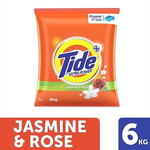 Buy Tide Plus Detergent Washing Powder Extra Power Jasmine Rose 6 Kg Online At Best Price of Rs ...