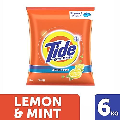 Buy Tide Plus Detergent Washing Powder Extra Power Lemon Mint 6 Kg ...