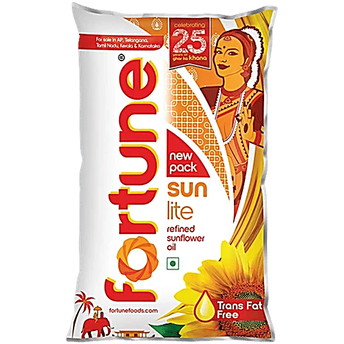 Buy Fortune Sunflower Refined Oil Sun Lite 910 Gm Pouch Online At Best ...
