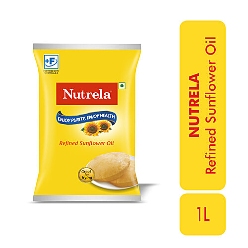 Buy Nutrela Refined Oil Sunflower 1 Ltr Pouch Online at the Best Price of Rs null - bigbasket