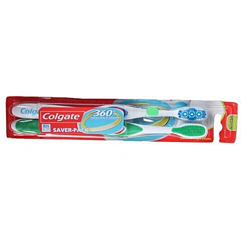 Buy Colgate Toothbrush 360 Surround Medium 2 Pcs Online at the Best ...