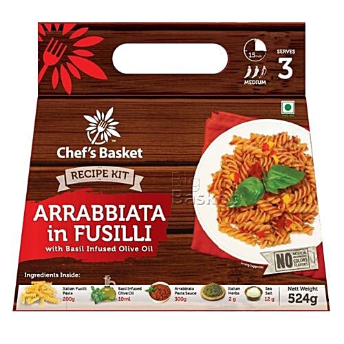 Buy Chefs Basket Chef`S Basket Fusilli Pasta - Arrabbiata 524 gm Carton ...