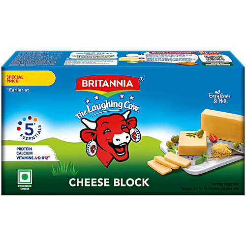 Buy Britannia Cheese Block - Processed Cheddar 200 gm Pouch Online at ...