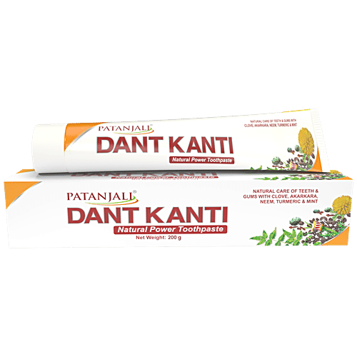 Buy Patanjali DANT KANTI NATURAL TOOTHPASTE 200 Gm Online At Best Price ...
