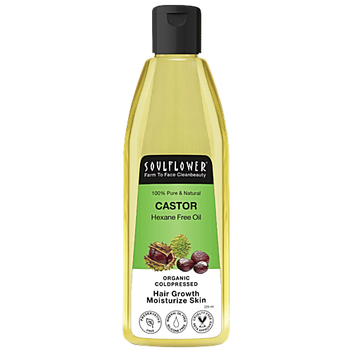 Buy Soulflower Castor Carrier Oil Coldpressed 225 Ml Online At Best ...