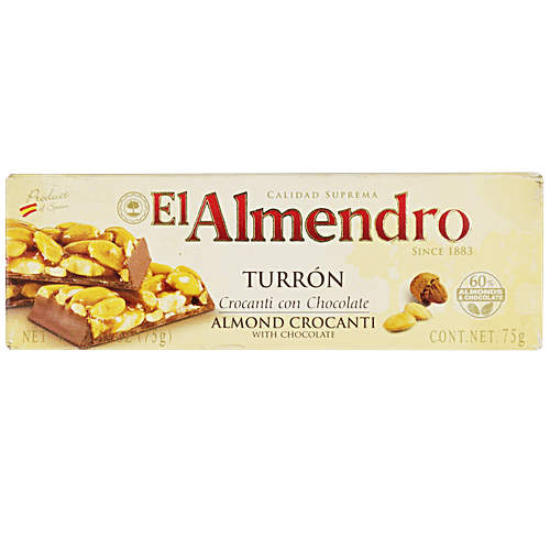 Buy El Almendro Chocolate Almond Crocanti Bar 75 Gm Online At Best ...