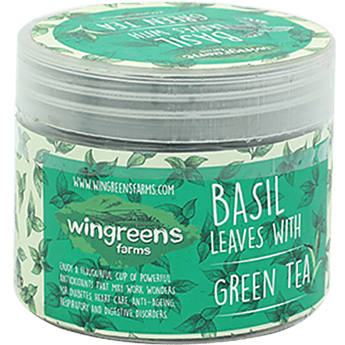 Buy Wingreens Farms Basil Leaves With Green Tea 60 Gm Online At Best ...