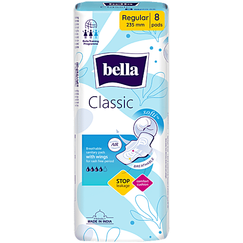 Buy Bella Classic Sanitary Pads Regular Soft Wings 8 Pcs Online At Best ...