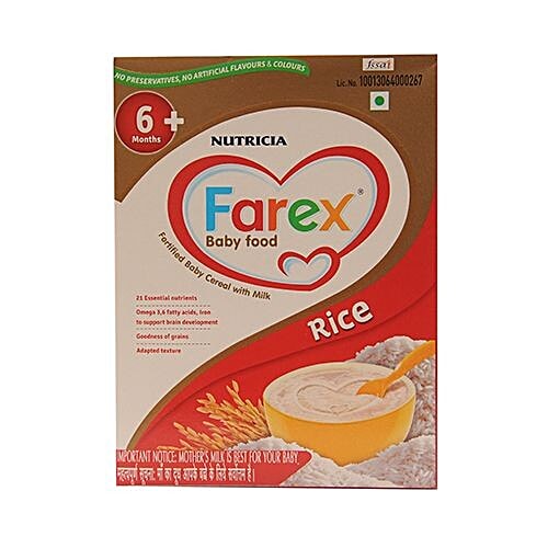 Buy Farex Milk Cereal Based Complementary Food Rice Stage1 300 Gm ...