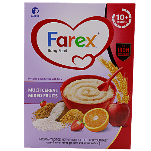 Buy Farex Milk Cereal Based Complementary Food Multi Cereal Mixed Fruit ...
