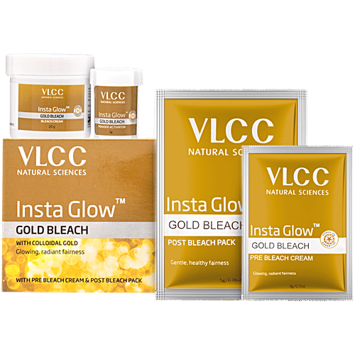 Buy Vlcc Insta Glow Gold Bleach With Gold Oxide Glowing Radiant ...