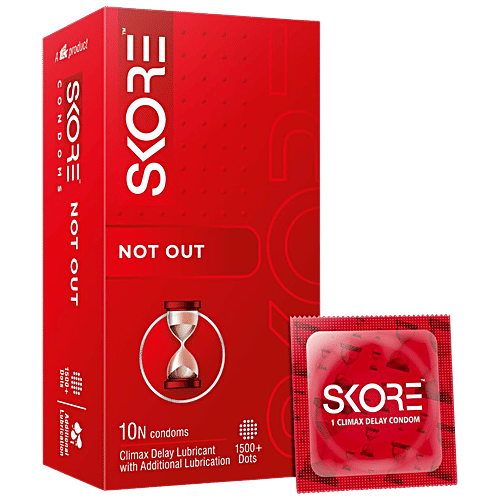 Buy Skore Not Out Condoms - Climax Delay & Dotted 10s pack (24 wallet ...