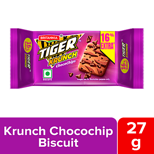 Buy Britannia Tiger Cookies Krunch Chocochips 32 Gm Pouch Online at the ...