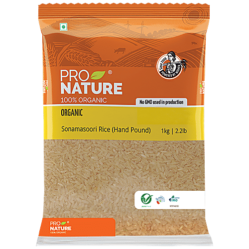 Buy Pro Nature Organic Rice Hand Pounded Sonamasoori 1 Kg Pouch Online ...