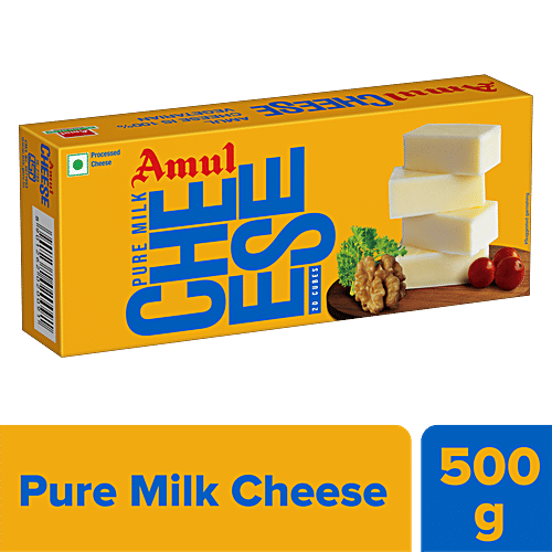 Buy Amul Cheese Cubes - Processed 500 gm Carton (20 Cubes) Online at ...