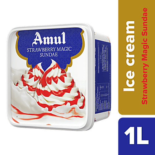 Buy Amul Real Ice Cream Strawberry Real Magic 1 Lt Tub Online At Best ...