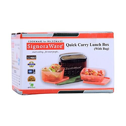 Buy Signoraware 511 Quick Carry Lunch Box With Bag 2 Containers With ...