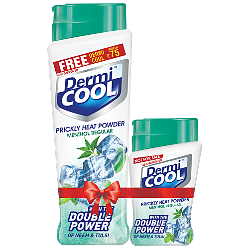Buy Dermi Cool Prickly Heat Powder Menthol Regular Online at Best Price ...