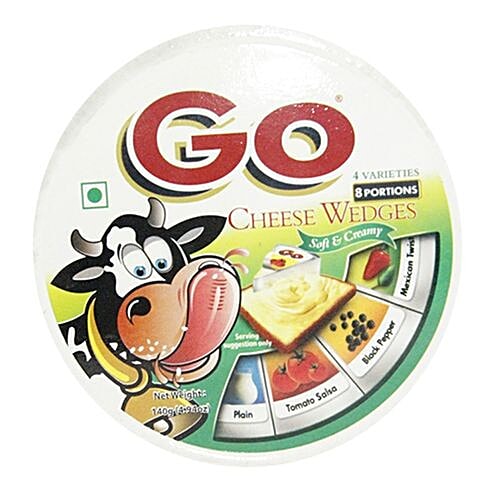 Buy Go Cheese Wedges 4 Varieties 140 Gm Tub Online at the Best Price of ...