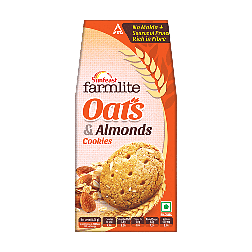 Buy Sunfeast Farmlite Biscuit Oats Almonds 150 Gm Carton Online At Best ...