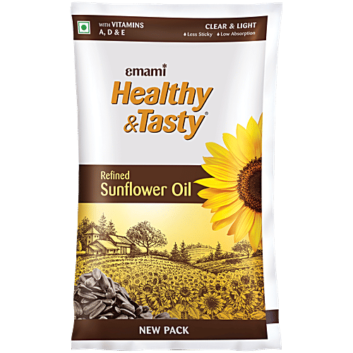 Buy Emami Healthy & Tasty - Refined Sunflower Oil 1 ltr Bottle Online ...
