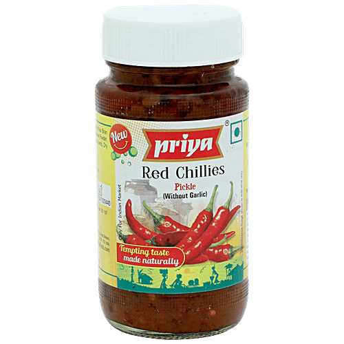 Buy Priya Pickle Red Chilli Without Garlic 300 Gm Bottle Online At Best ...