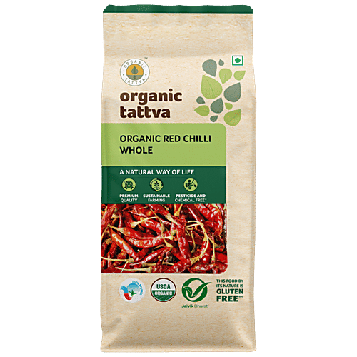 Buy Organic Tattva Red Chilli Whole 100 Gm Pouch Online at the Best ...