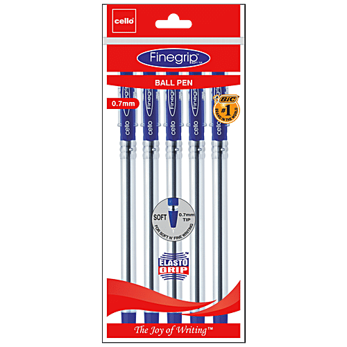 Buy Cello Fingergrip Ball Pen Blue 5 Pcs Online At Best Price of Rs 35 ...