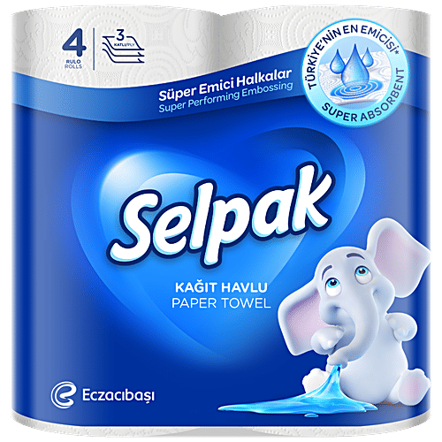 Buy Selpak Kitchen Towel Paper Tissue Roll 3Ply 4 rolls Pouch Online at ...