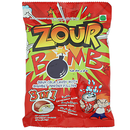 Buy Zour Bomb Sour Cola Candy With Sherbet Powder Filling 3 In 1 ...