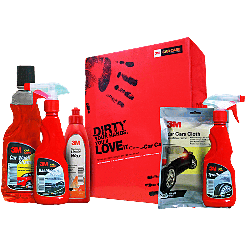 Buy 3M Car Care Kit - Shampoo, Tyre & Dashboard Dresser, Liquid Wax ...