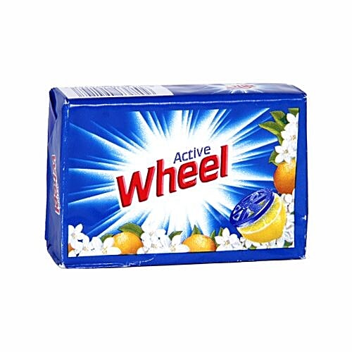 Buy Wheel Active Detergent Cake Blue 190 Gm Carton Online at the Best ...