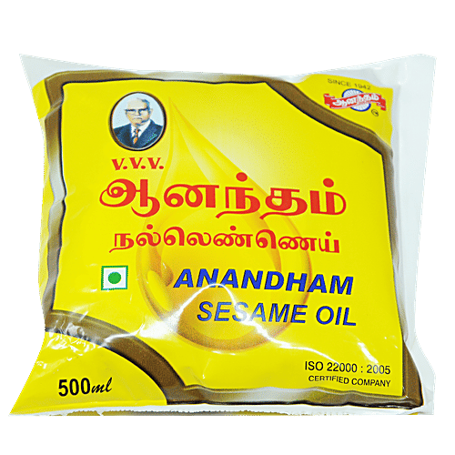 Buy Anandham Oil Sesame 500 Ml Pouch Online at the Best Price of Rs 201 ...
