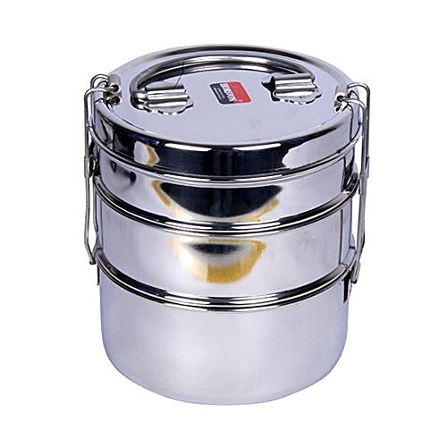 Buy Pogo Stainless Steel Trio Dlx Big Lunch Box 3 Standard 420 Gm ...