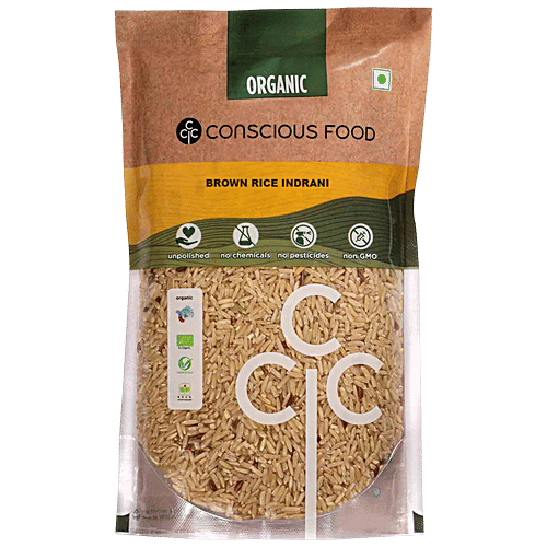 Buy Conscious Food Rice Brown Indrani 500 Gm Pouch Online At Best Price ...