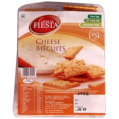 Buy Creme De Fiesta Biscuits Cheese 200 Gm Online at the Best Price of ...
