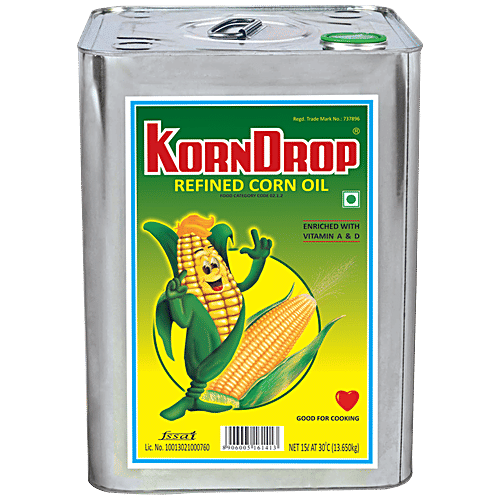 Buy Korndrop Refined Corn Oil 15 Ltr Tin Online at the Best Price of Rs ...