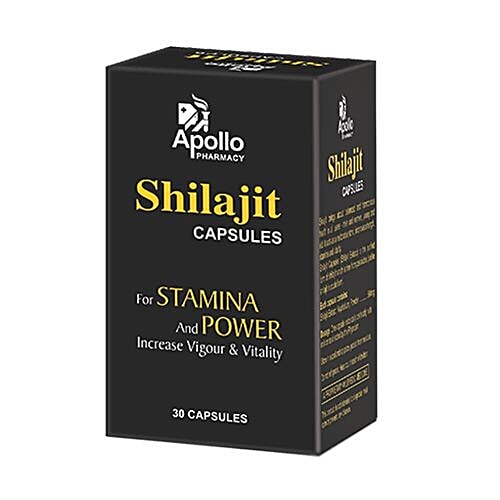 Buy Apollo Pharmacy Capsules Shilajit For Stamina Power Increase Vigour ...