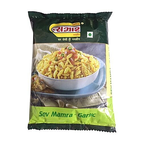 Buy Samrat Sev Mamra Namkeen - Garlic, Spice Blend, Indian Snack 45 g ...