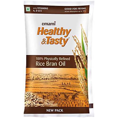 Buy Emami Healthy Tasty Rice Bran Oil 1 Ltr Pouch Online At Best Price ...