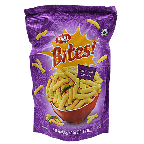 Buy Real Namkeen Bites Bhavnagari Gathiya 400 Gm Online at the Best ...