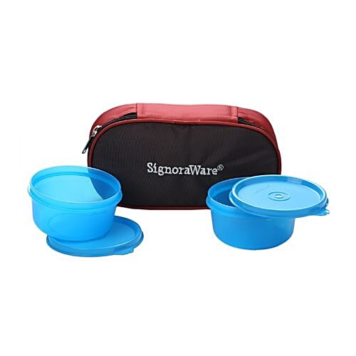 Buy Signoraware Mid-Day Lunch Box With Bag - Blue 540 Online at Best ...