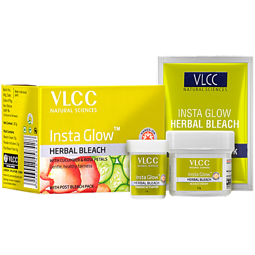 Buy VLCC Insta Glow Herbal Bleach - Fades & Lightens Facial Hair Online ...