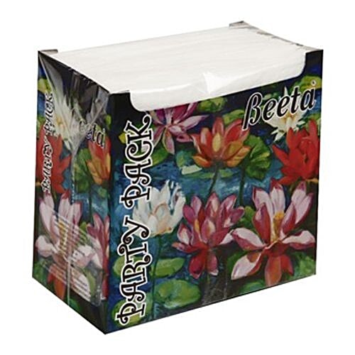 Buy Beeta Paper Napkin Tissue Box- Party Pack 100 Nos x 1 Ply Online at ...