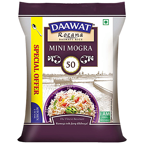Buy Daawat Rozana Mini Mogra 50 Basmati Rice Online at Best Price of Rs ...