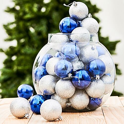 Buy Santa Stores Hallmark Ball Collection - Blue & Silver Online at ...