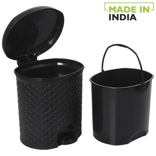 Buy Cello Classic Plastic Dustbin / Garbage Bin - Black Online at Best ...