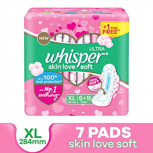 Buy Whisper Sanitary Pads - Ultra Soft, Xl 7 pcs Online at Best Price ...