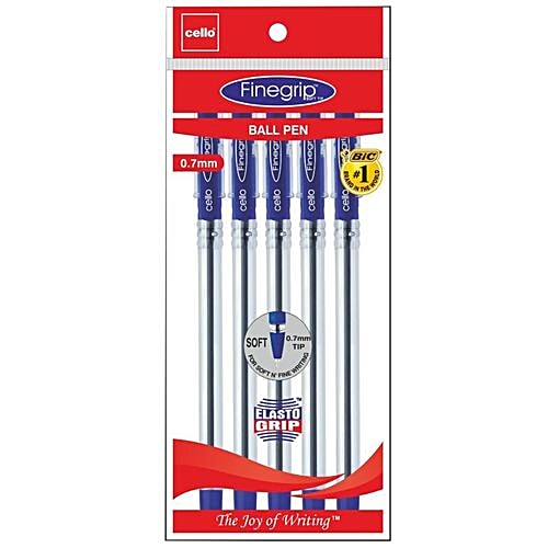 Buy Cello Ball Pen Fine Grip Blue 5 Pcs Online At Best Price of Rs 35 ...