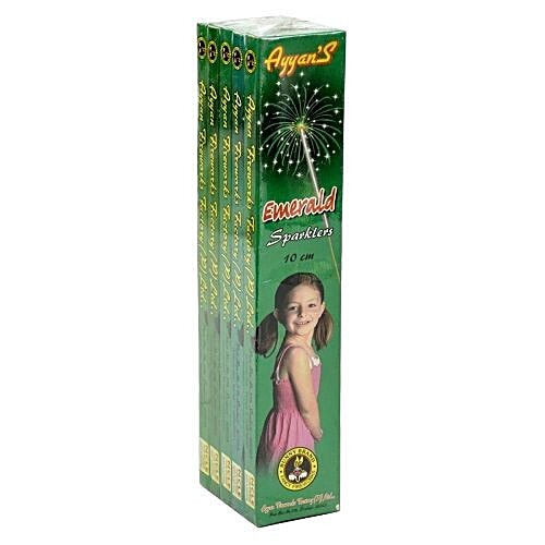Buy Ayyan Fireworks Crackers - 10 Cm Emerald Sparklers Online at Best ...